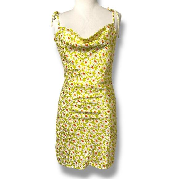 Altar'd State | Dresses | Altard State Green Floral Draped Cowl Neck ...